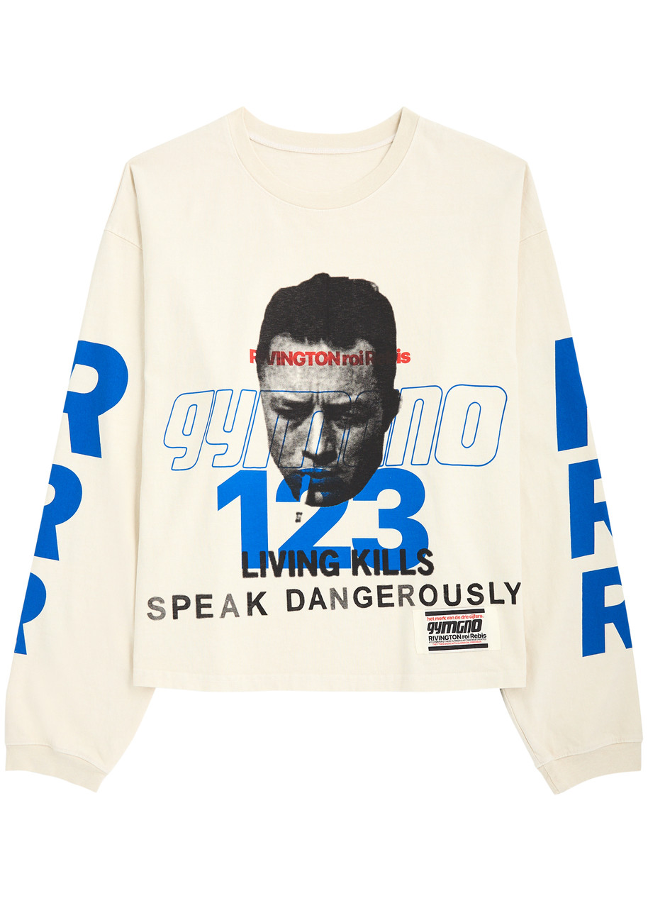 RIVINGTON ROI REBIS Speak Dangerously Printed Cotton Top - Off